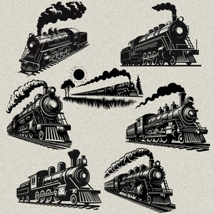 40 Train Designs Bundle PNG & SVG Digital for Laser Engraving, Cutting ...