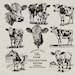 42 Cow Designs Bundle PNG & SVG for Laser Engraving or Print, Dairy Cow ...