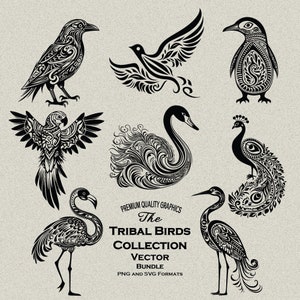 50 archivos SVG y PNG de diseño de aves tribales, para proyectos de ...