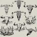 31 Cow Skull Designs SVG & PNG Bundle Laser Engraving or Print. Western ...