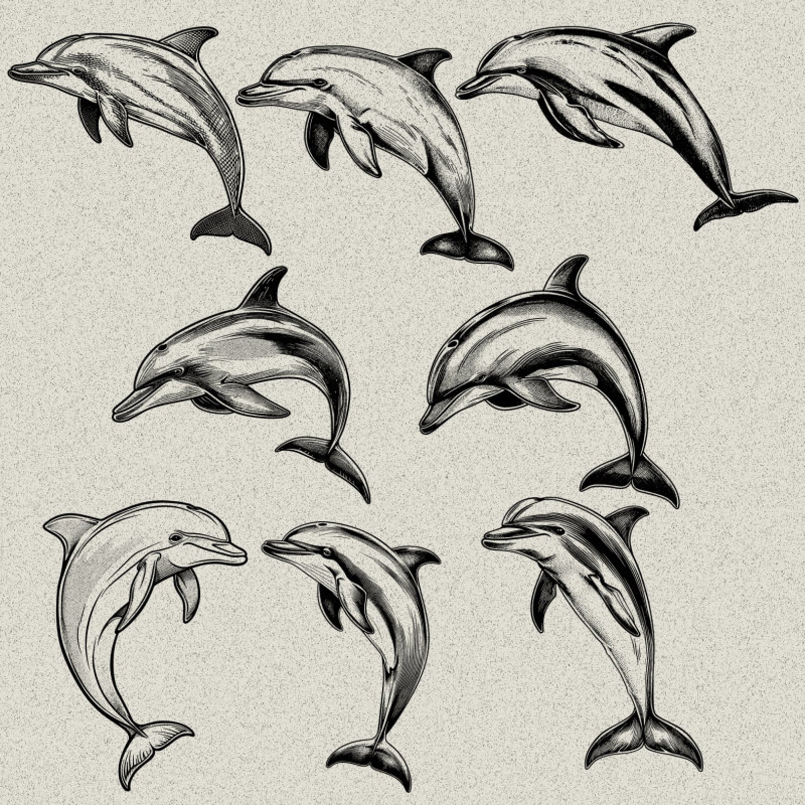 40 Dolphin Designs Bundle PNG & SVG for Laser Engraving or Print ...