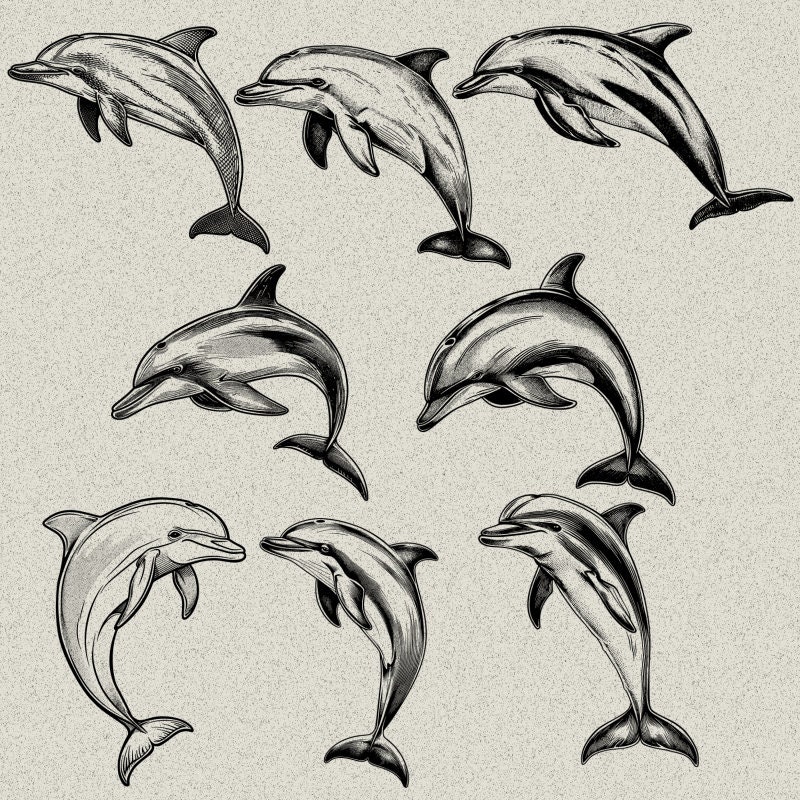 40 Dolphin Designs Bundle PNG & SVG for Laser Engraving or Print ...