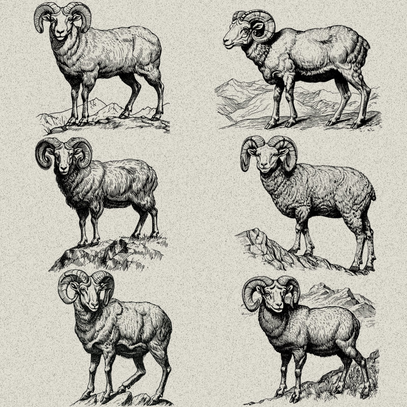 36 Ram Designs Bundle PNG & SVG Digital for Laser Engraving or Print ...