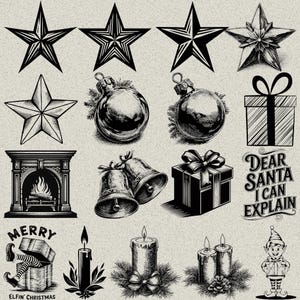 100 Christmas Designs Bundle PNG & SVG Digital for Laser Engraving or ...