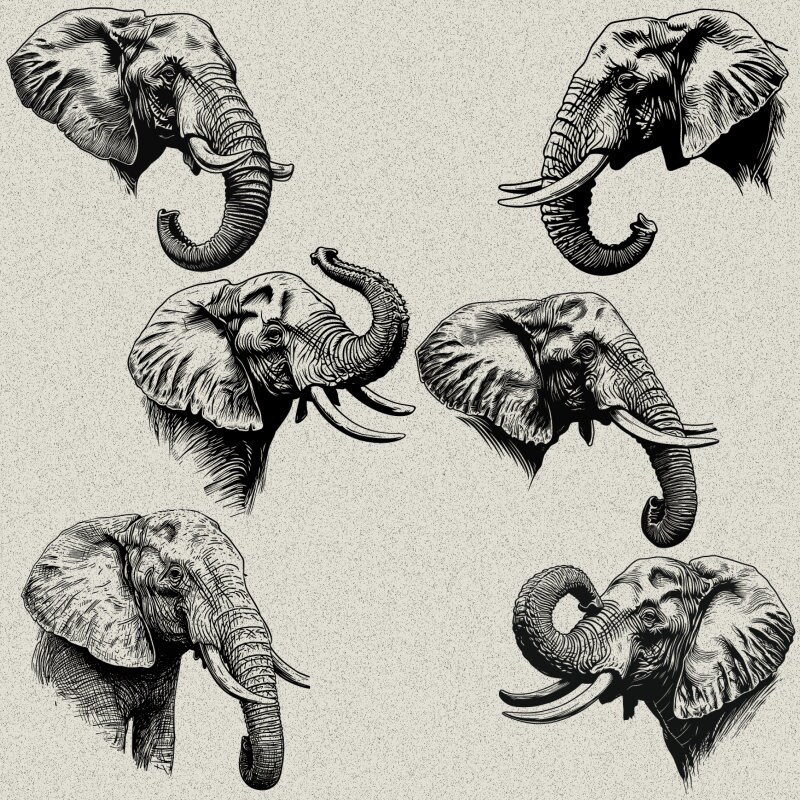 44 Elephant Designs Bundle PNG & SVG for Laser Engraving or Print ...