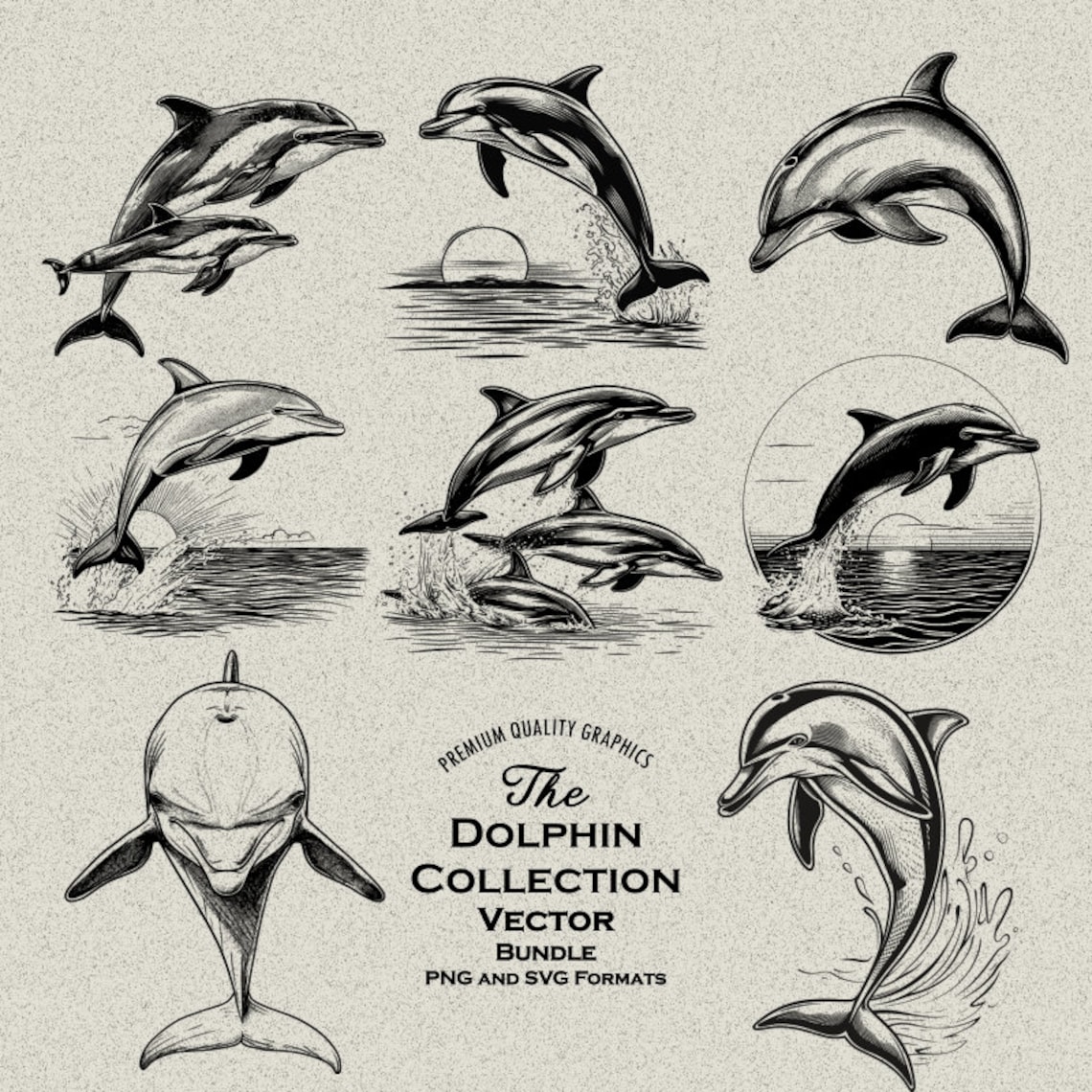 40 Dolphin Designs Bundle PNG & SVG for Laser Engraving or Print ...