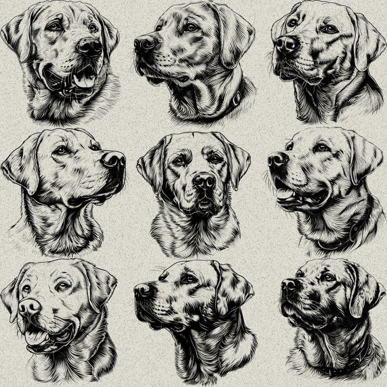 34 Labrador Retriever Dog Designs Bundle SVG & PNG for Laser Engraving ...