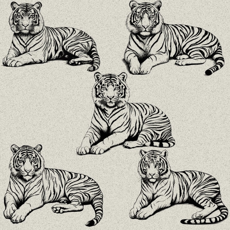 34 Tiger Bundle Detailed PNG and SVG Files Great for Laser Engraving or ...