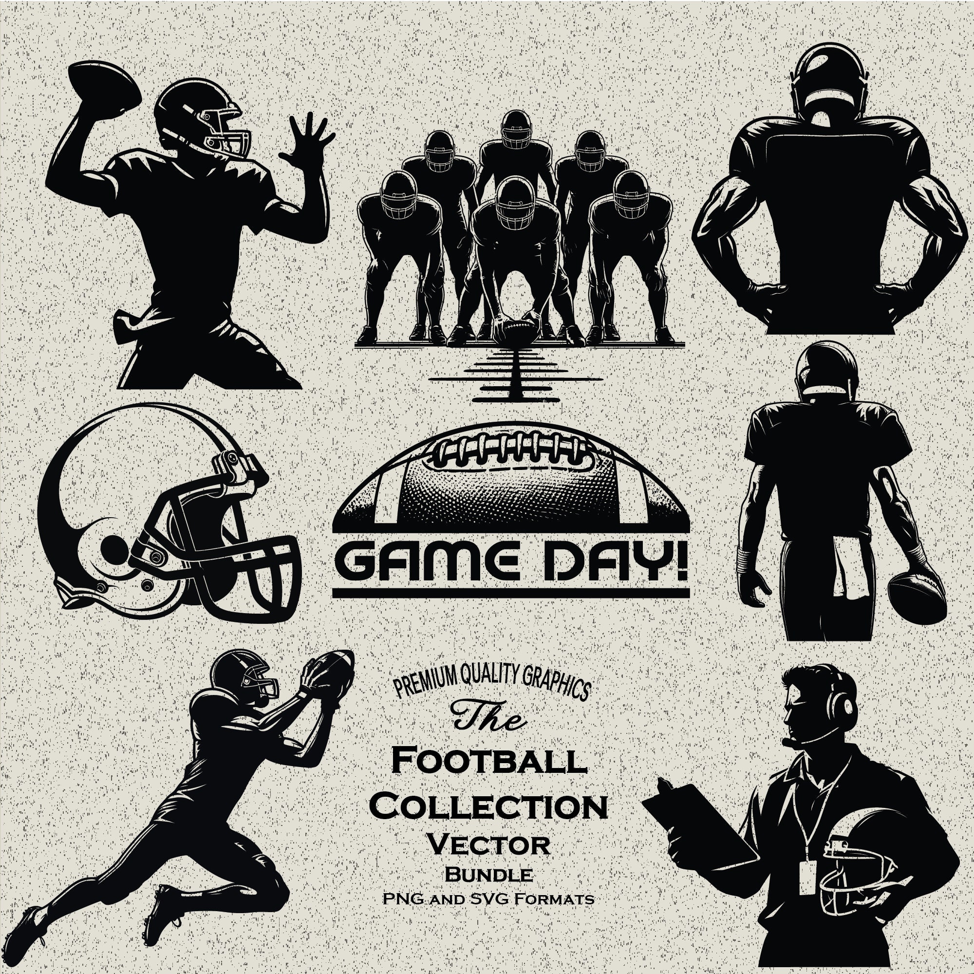 89 Football Graphics SVG and PNG Bundle: Helmet, Gameday, Cheerleader ...
