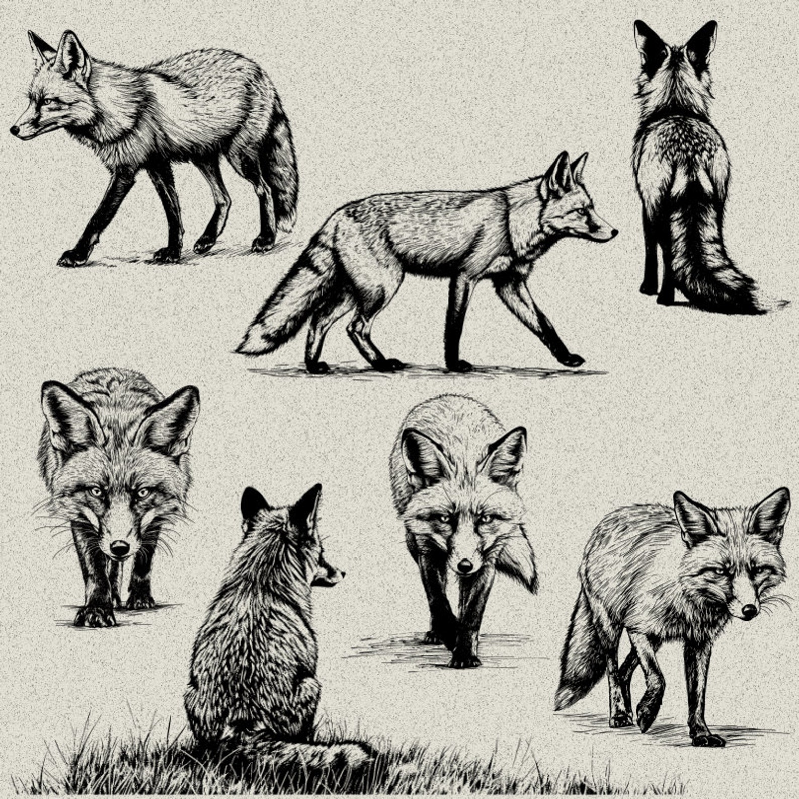 47 Fox Designs Bundle PNG & SVG Digital for Laser Engraving or Print ...