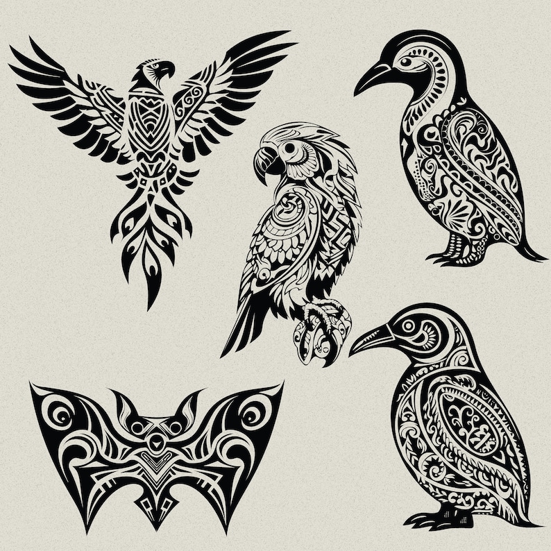 25 Tribal South American Animal SVG-PNG Bundle Digital Download Māori ...