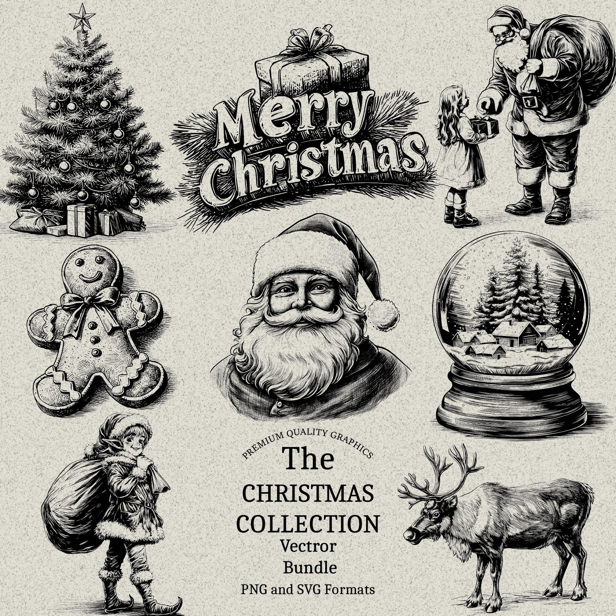 100 Christmas Designs Bundle PNG & SVG Digital for Laser Engraving or ...
