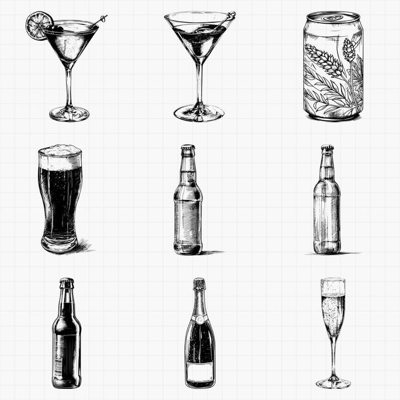 Bar & Drink Designs Bundle PNG and SVG for Laser Engraving or Print ...