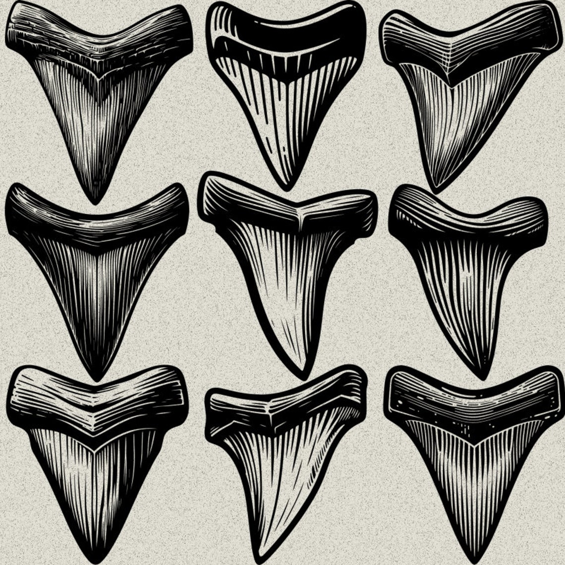 36 Shark Teeth Bundle PNG & SVG Digital for Laser Engraving or Print ...