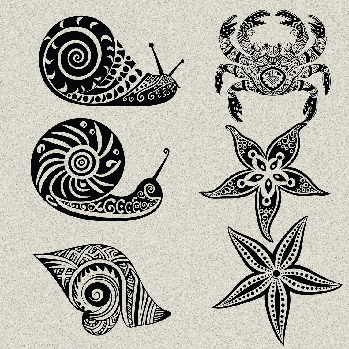 25 Tribal Sea Animals SVG-PNG Bundle Digital Download Māori: Dolphin ...