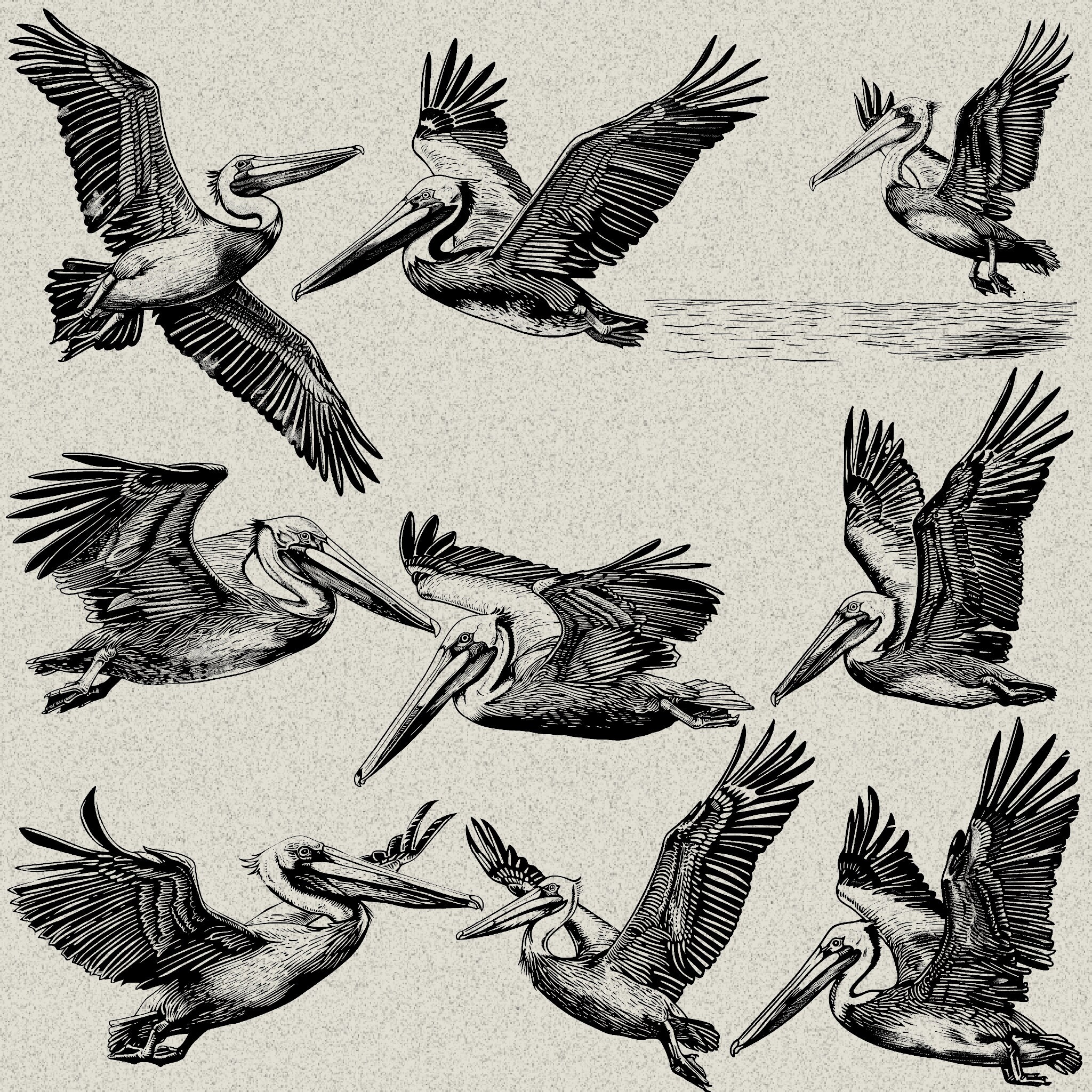 45 Pelican Designs Bundle PNG & SVG Digital for Laser Engraving or ...