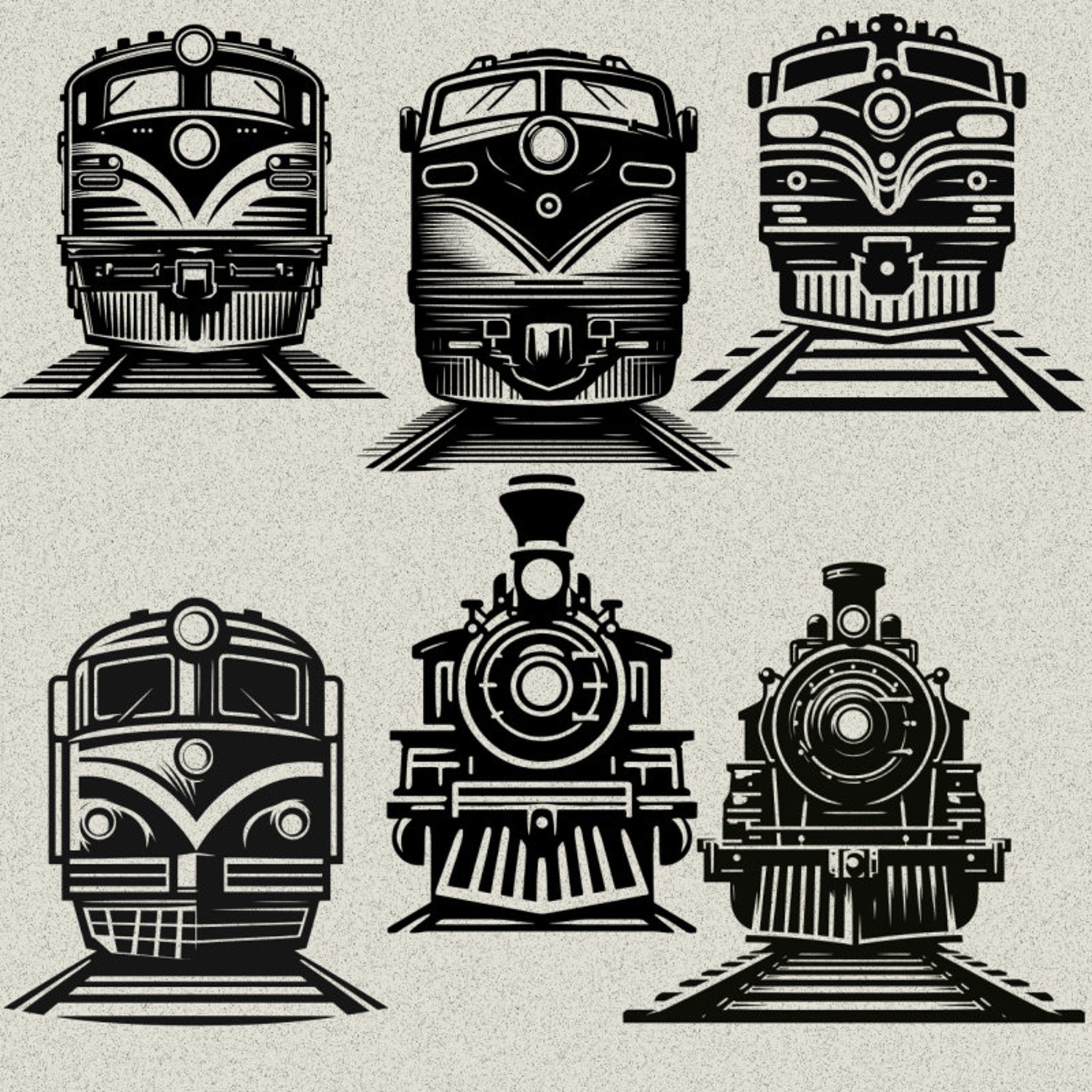 40 Train Designs Bundle PNG & SVG Digital for Laser Engraving, Cutting ...