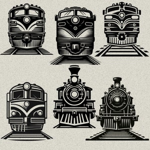 40 Train Designs Bundle PNG & SVG Digital for Laser Engraving, Cutting ...