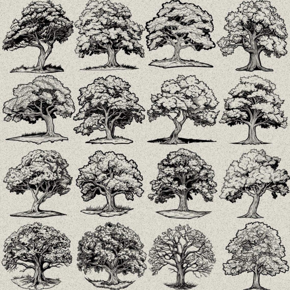 81 Tree SVG & PNG Bundle Designs for Laser Engraving, Print-on-demand ...