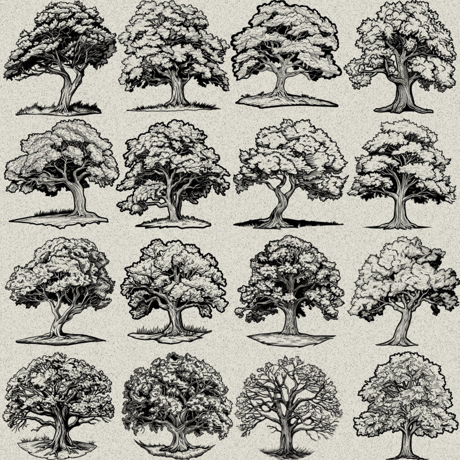81 Tree SVG & PNG Bundle Designs for Laser Engraving, Print-on-demand ...