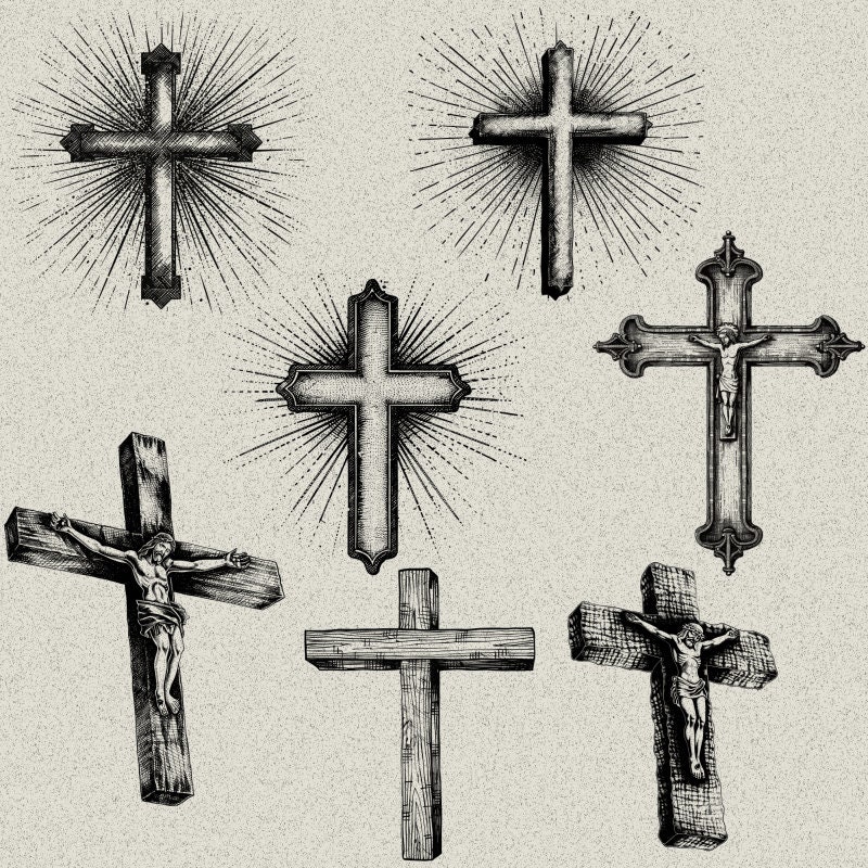 67 Christian Cross Designs Bundle PNG & SVG Digital for Laser Engraving ...