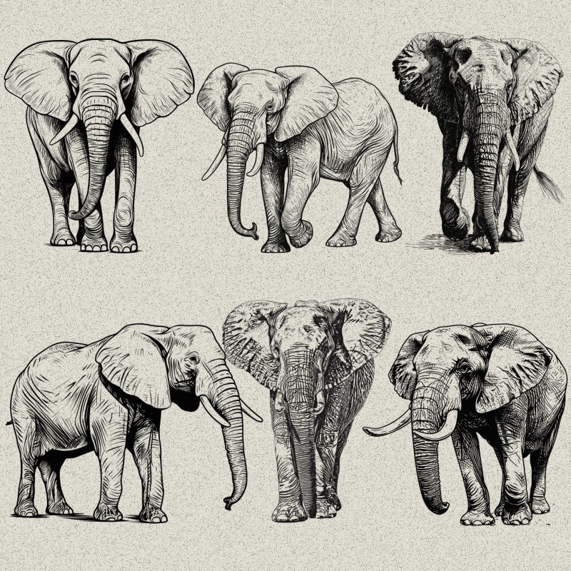 44 Elephant Designs Bundle PNG & SVG for Laser Engraving or Print ...