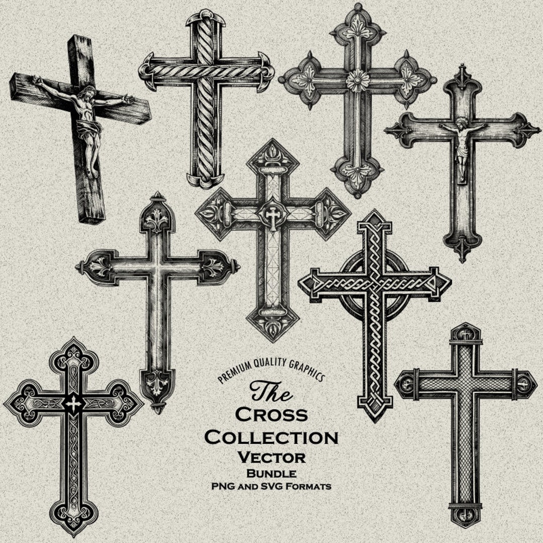 67 Christian Cross Designs Bundle PNG & SVG Digital for Laser Engraving ...