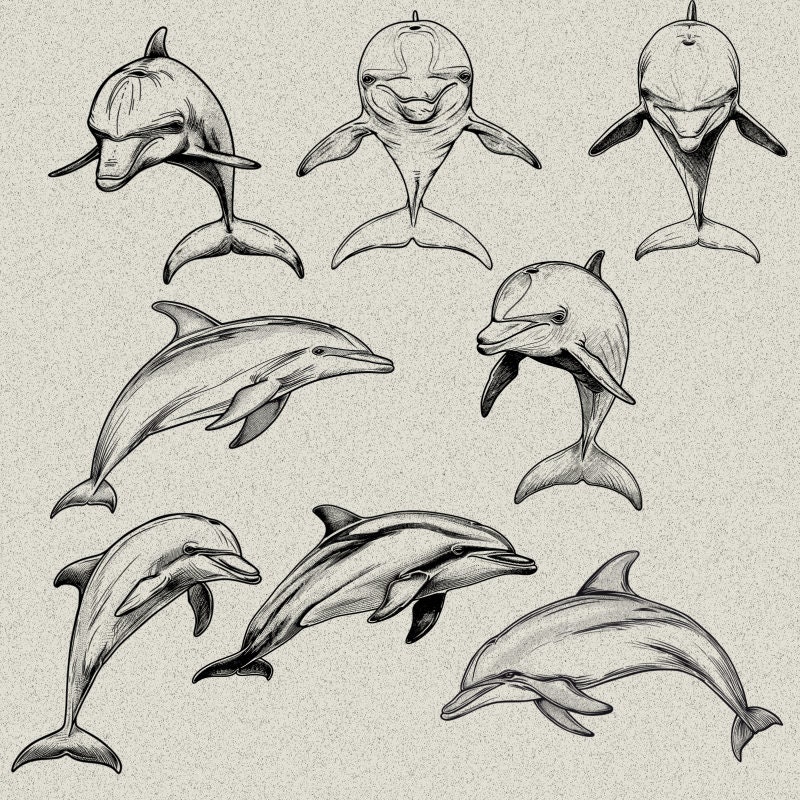 40 Dolphin Designs Bundle PNG & SVG for Laser Engraving or Print ...