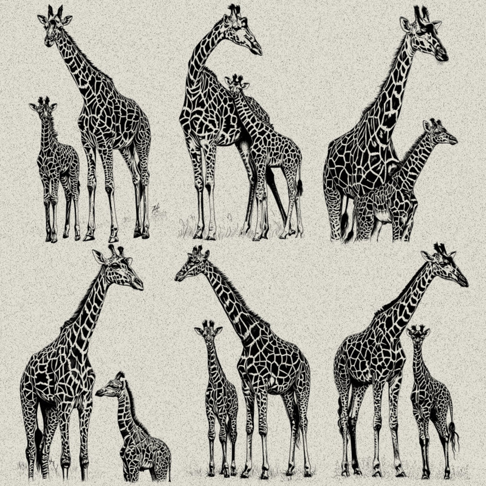 43 Giraffe Design Bundle PNG & SVG for Laser Engraving or Print. Baby ...