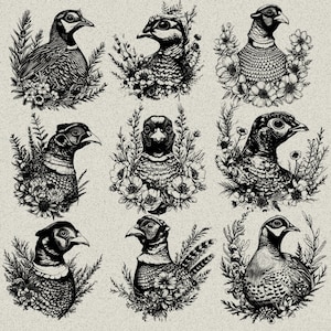 44 Game Bird Designs Bundle PNG & SVG for Laser Engraving or Print on ...