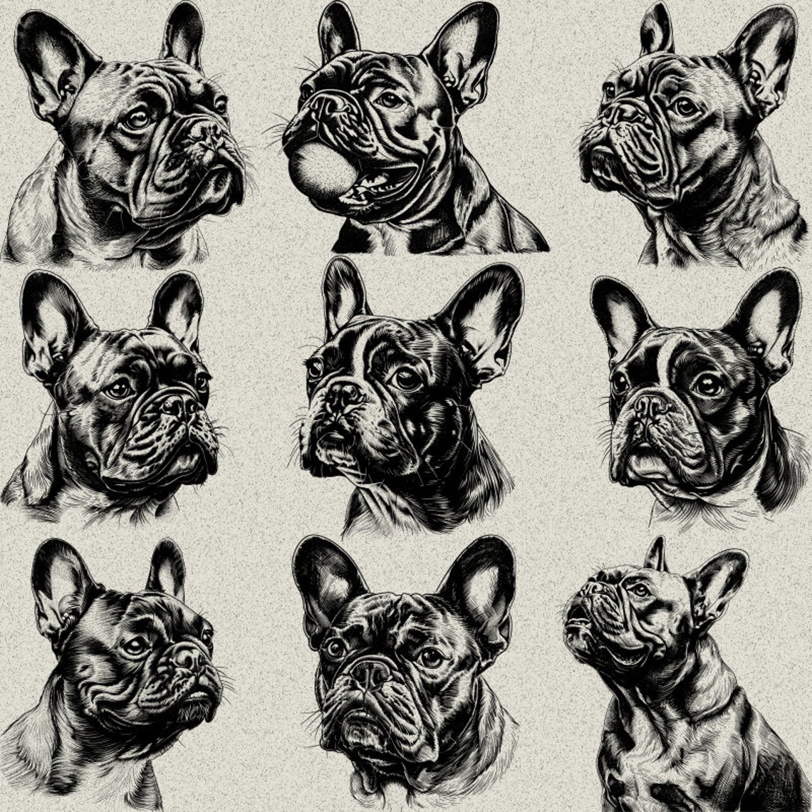 36 French Bulldog Designs Bundle SVG & PNG for Laser Engraving or Print ...