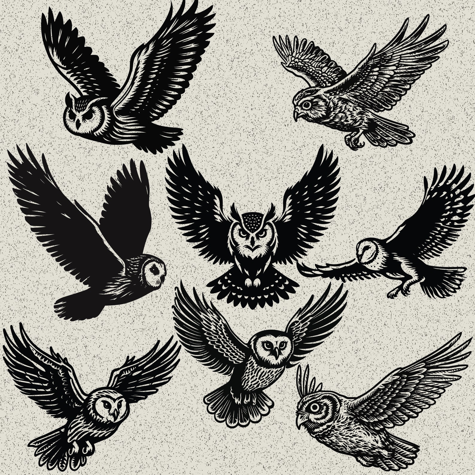 55 Owl Designs Bundle SVG-PNG Designs for Laser Engraving and Print ...