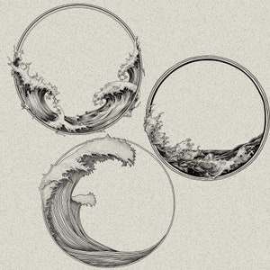 Wave Monogram Letter Designs Bundle PNG & SVG Digital Download for ...