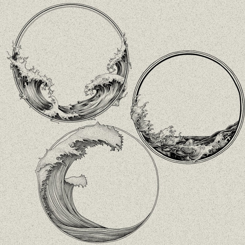 Wave Monogram Letter Designs Bundle PNG & SVG Digital Download for ...