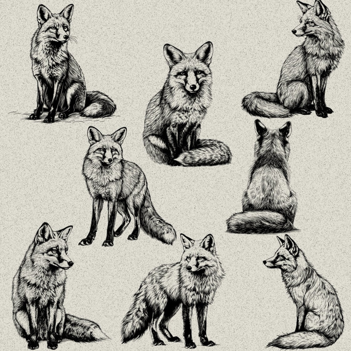 47 Fox Designs Bundle PNG & SVG Digital for Laser Engraving or Print ...