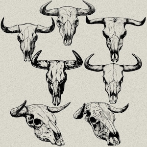 31 Cow Skull Designs SVG & PNG Bundle Laser Engraving or Print. Western ...