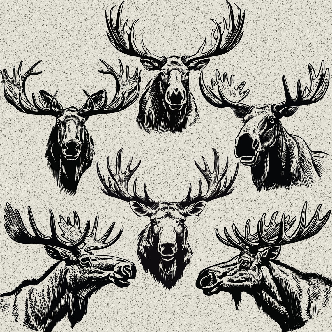 25 Moose Design Bundle PNG & SVG Formats Good for Laser Engraving and ...