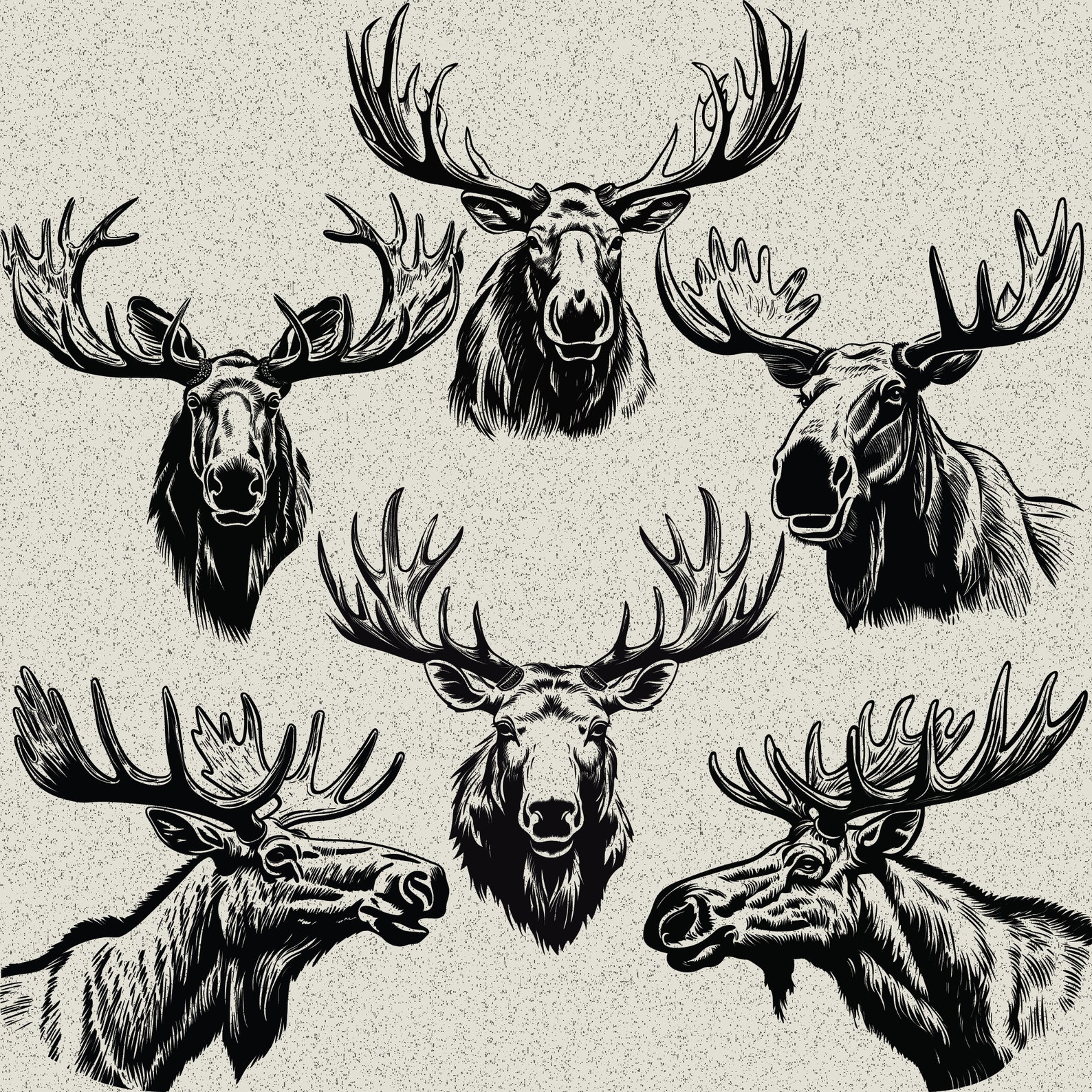 25 Moose Design Bundle PNG & SVG Formats Good for Laser Engraving and ...