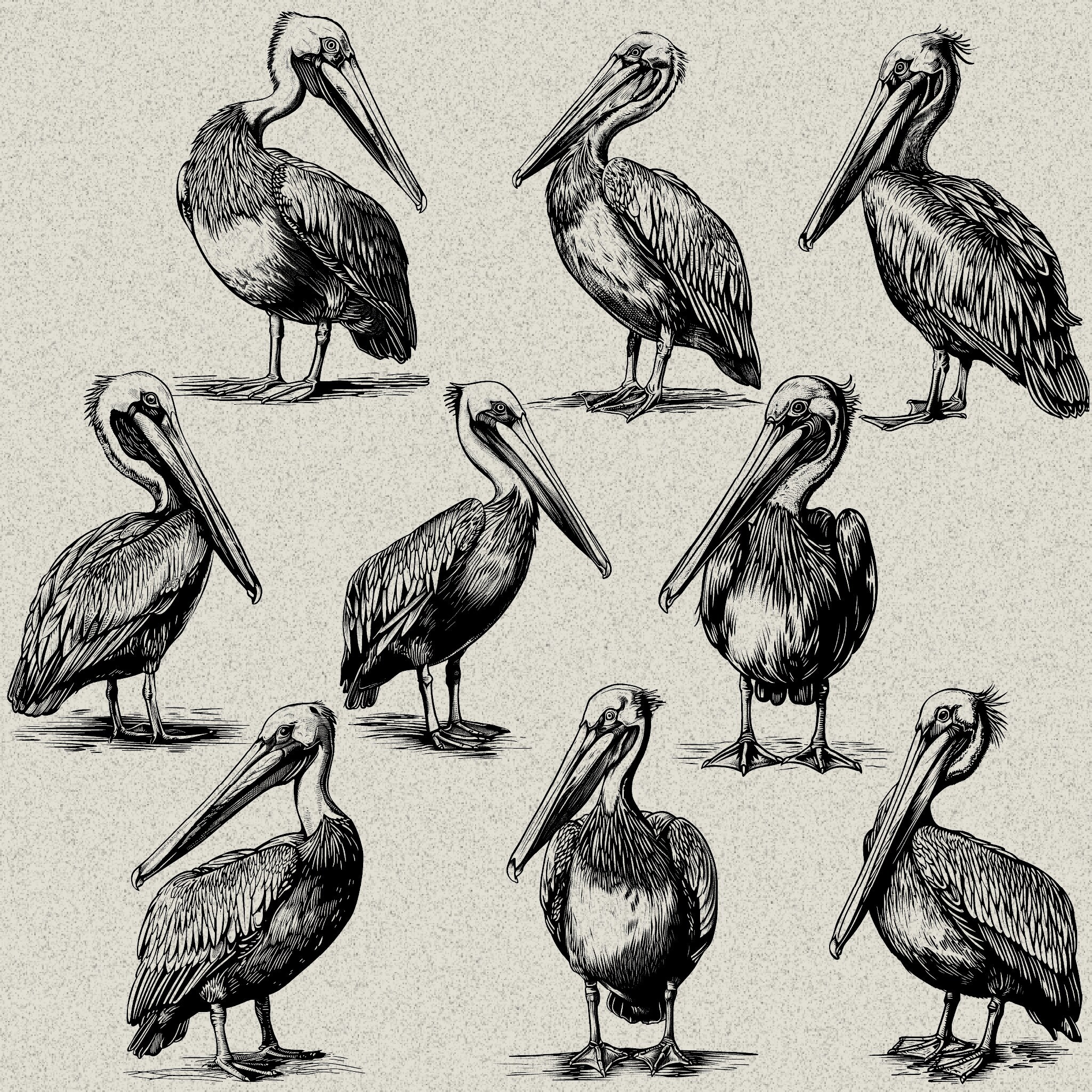 45 Pelican Designs Bundle PNG & SVG Digital for Laser Engraving or ...