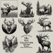 34 Elk Designs Bundle SVG & PNG for Laser Engraving or Print Bull Elk ...