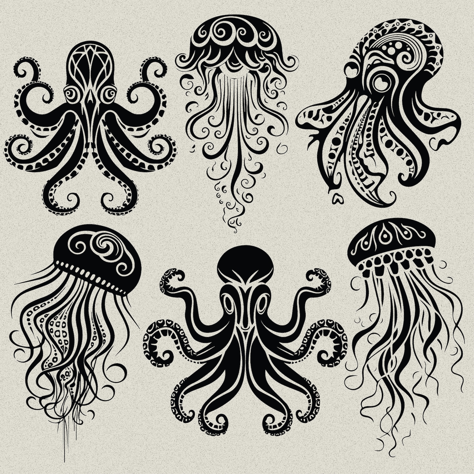 25 Tribal Sea Animals SVG-PNG Bundle Digital Download Māori: Dolphin ...