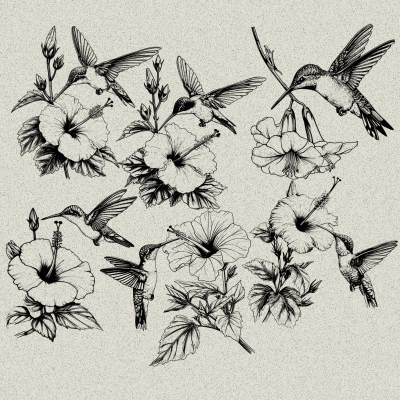 36 Humming Bird Designs Bundle PNG & SVG Digital for Laser Engraving or ...