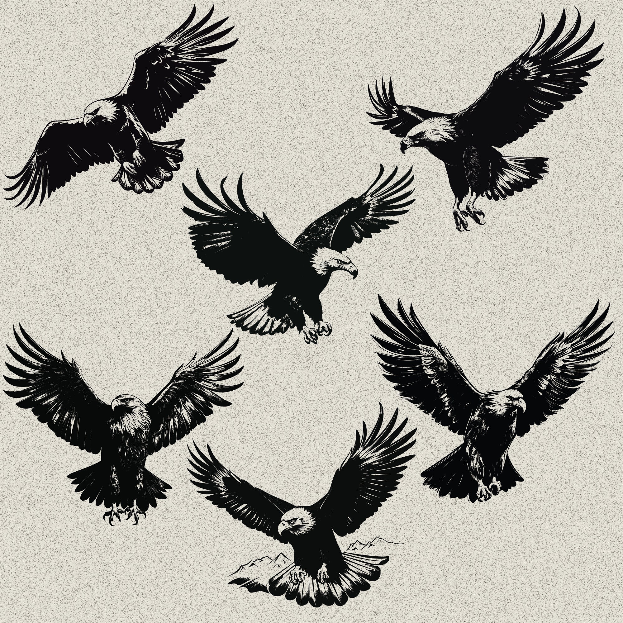 32 Eagle Design Bundle SVG-PNG Detail Designs for Laser Engraving and ...