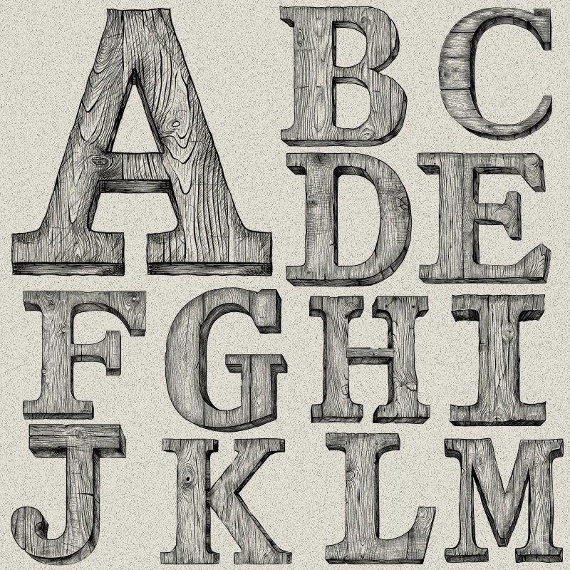 Rustic Wood Themed Monogram Designs Bundle PNG & SVG Digital Download ...