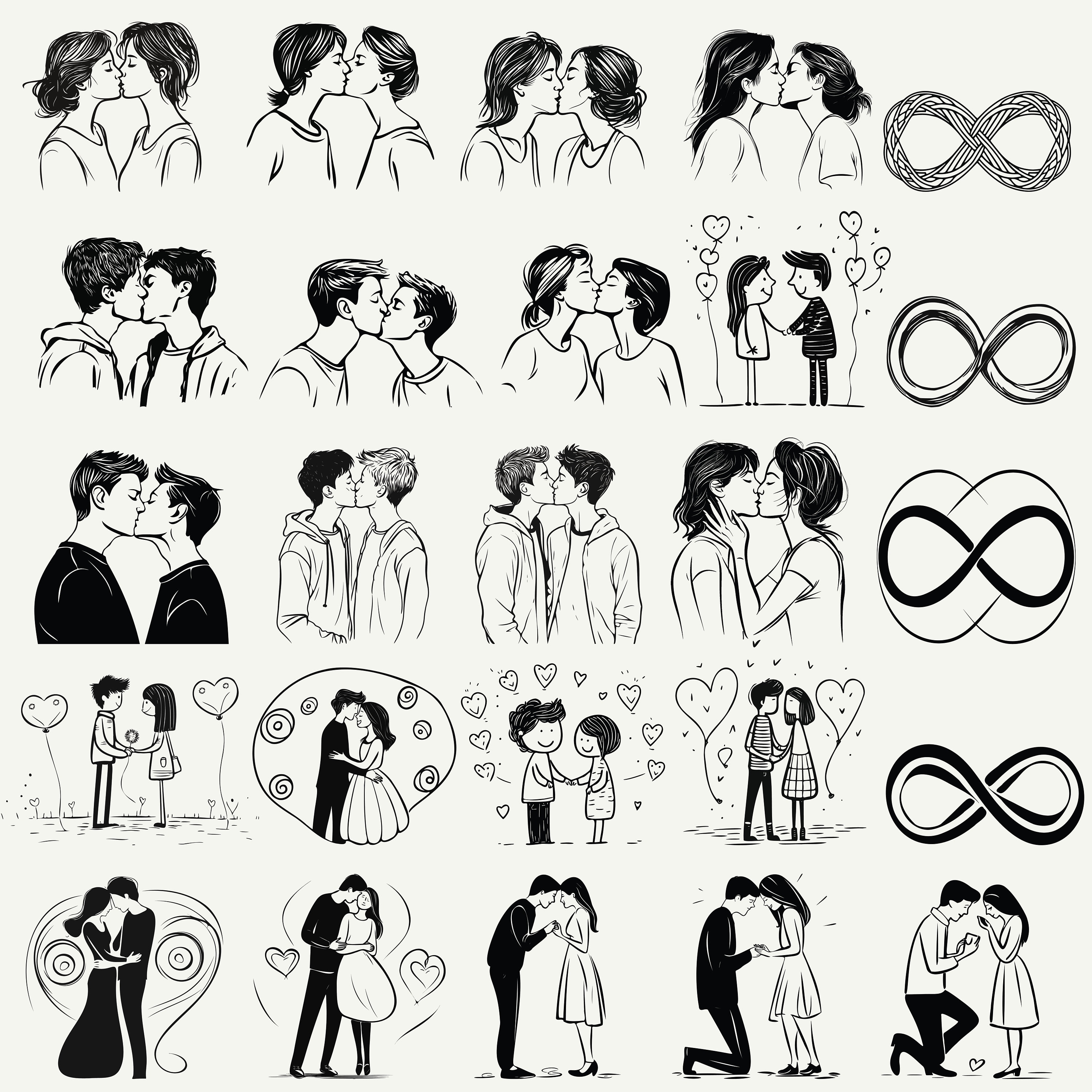 100 Love Design Bundle SVG PNG Files for Engraving or Print, Cute ...