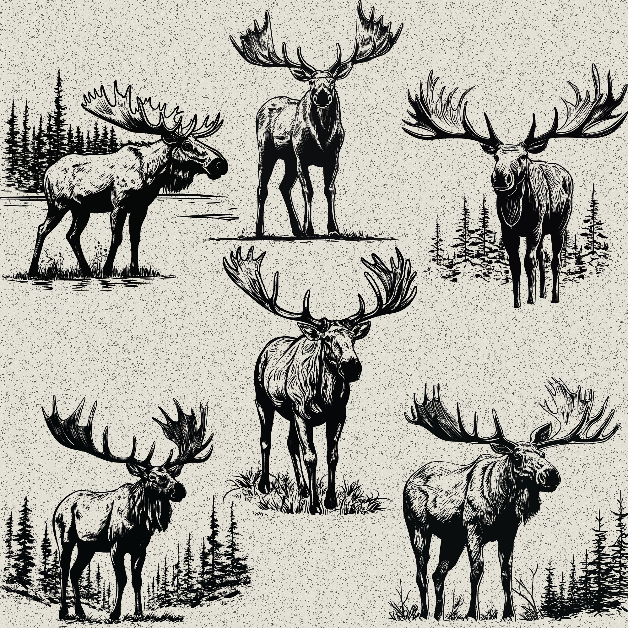 25 Moose Design Bundle PNG & SVG Formats Good for Laser Engraving and ...
