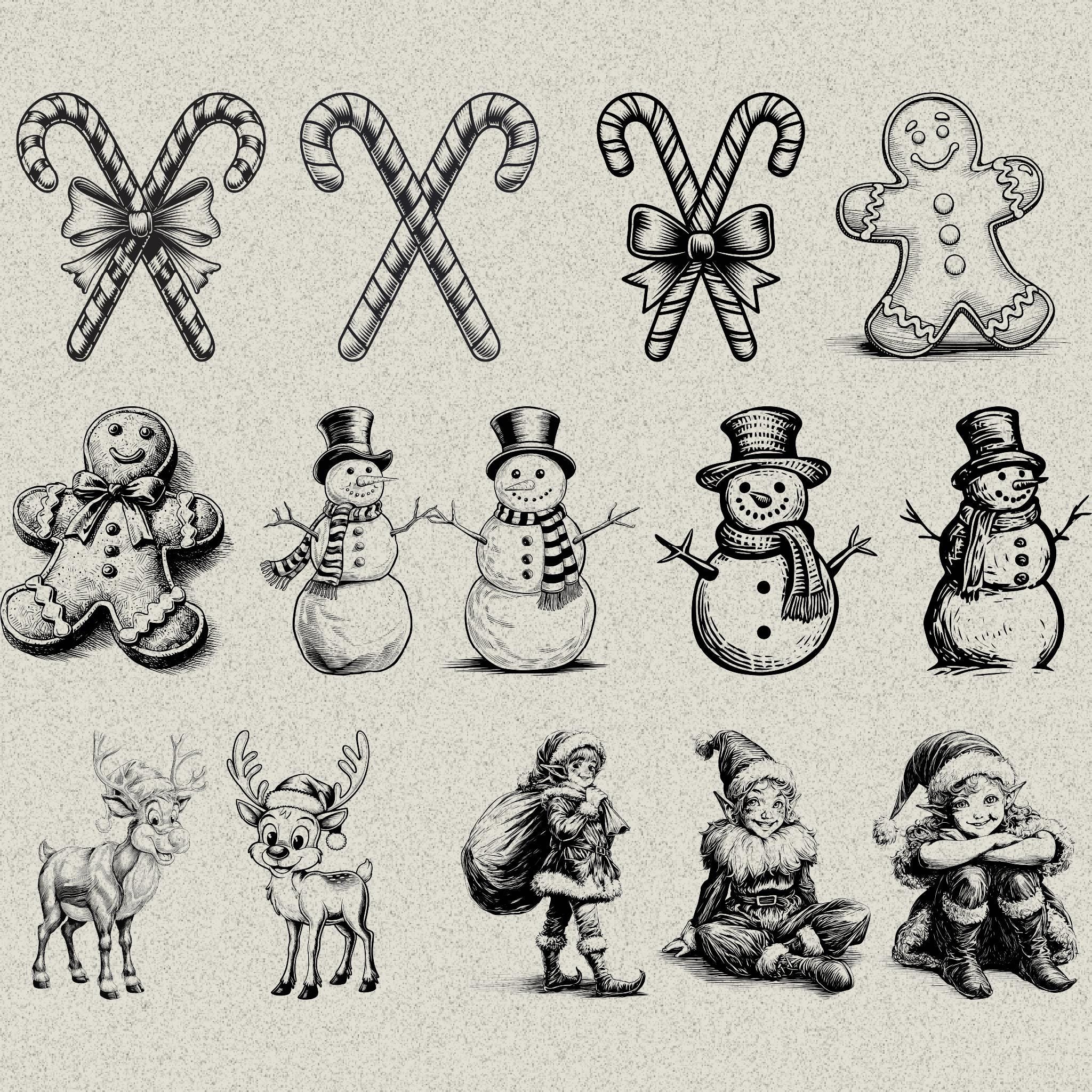 100 Christmas Designs Bundle PNG & SVG Digital for Laser Engraving or ...