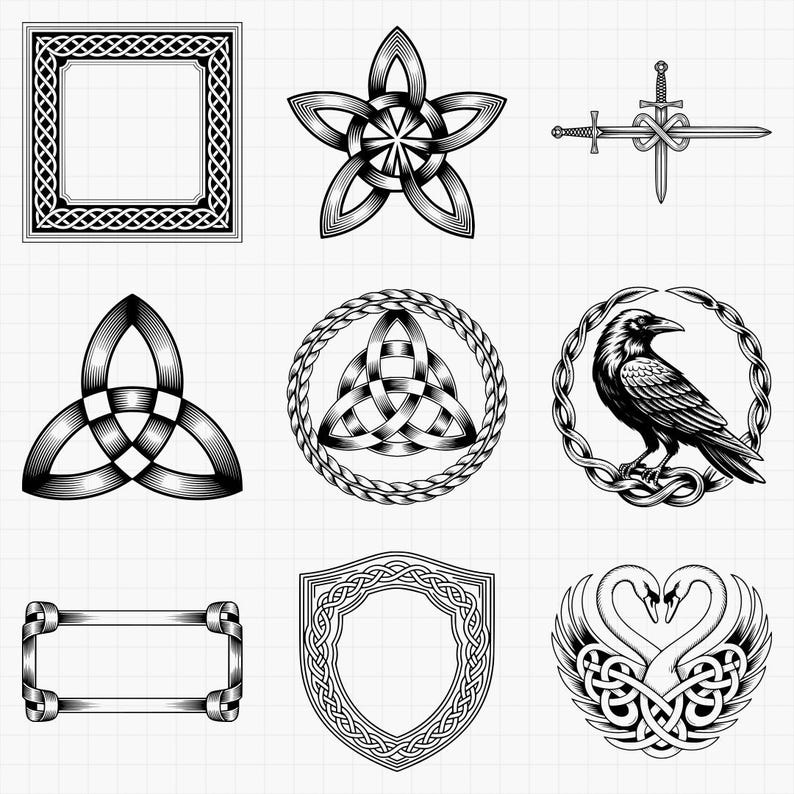 Celtic Knot Laser Designs, SVG & PNG Files for Engraving. Irish, Viking ...