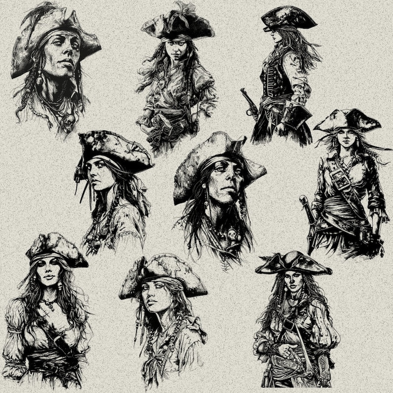 46 Pirate Designs Bundle PNG and SVG for Laser Engraving or Print, Cut ...