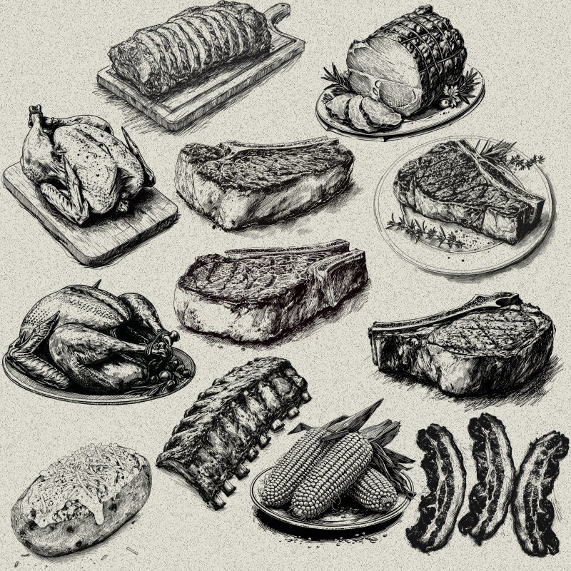 85 Food Designs Bundle PNG & SVG for Laser Engraving or Print, Pizza ...